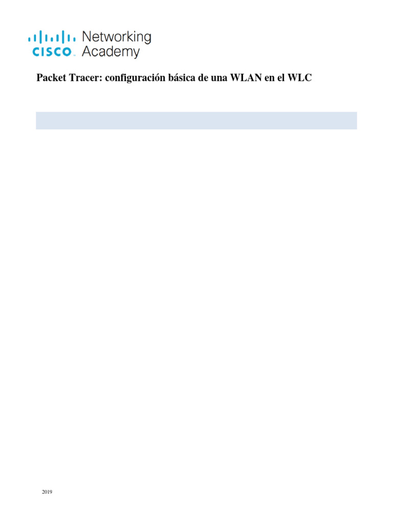 13.2.7 Packet Tracer - Configure A Basic WLAN On The WLC | PDF