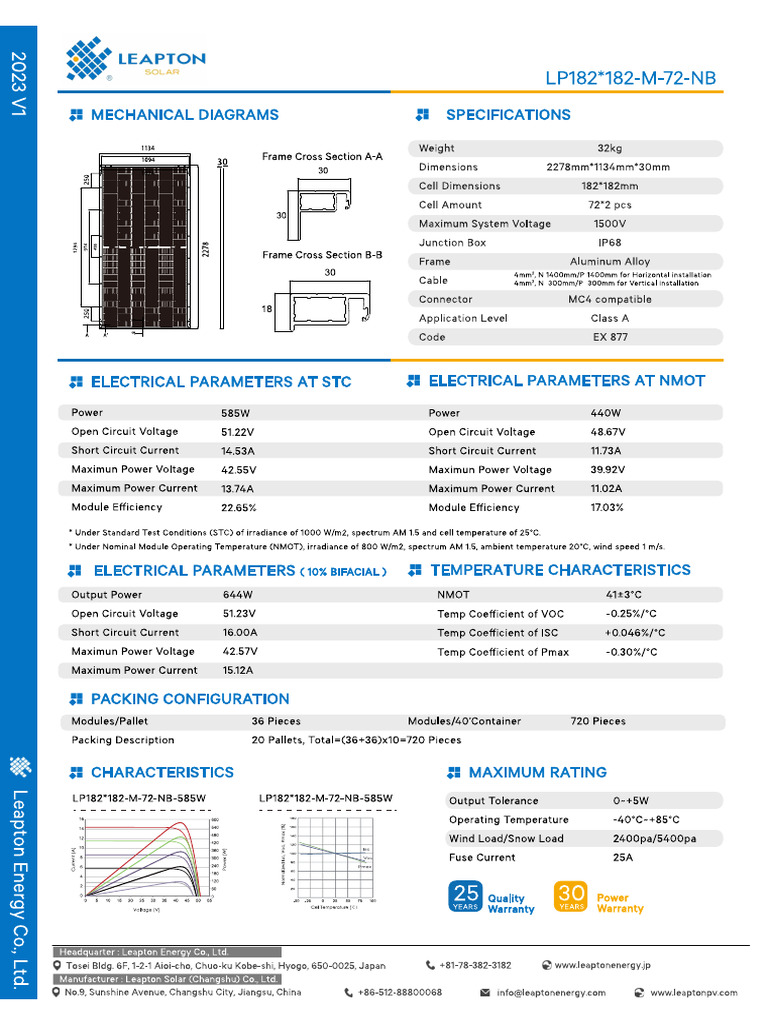 Datasheet Leapton 585W | PDF