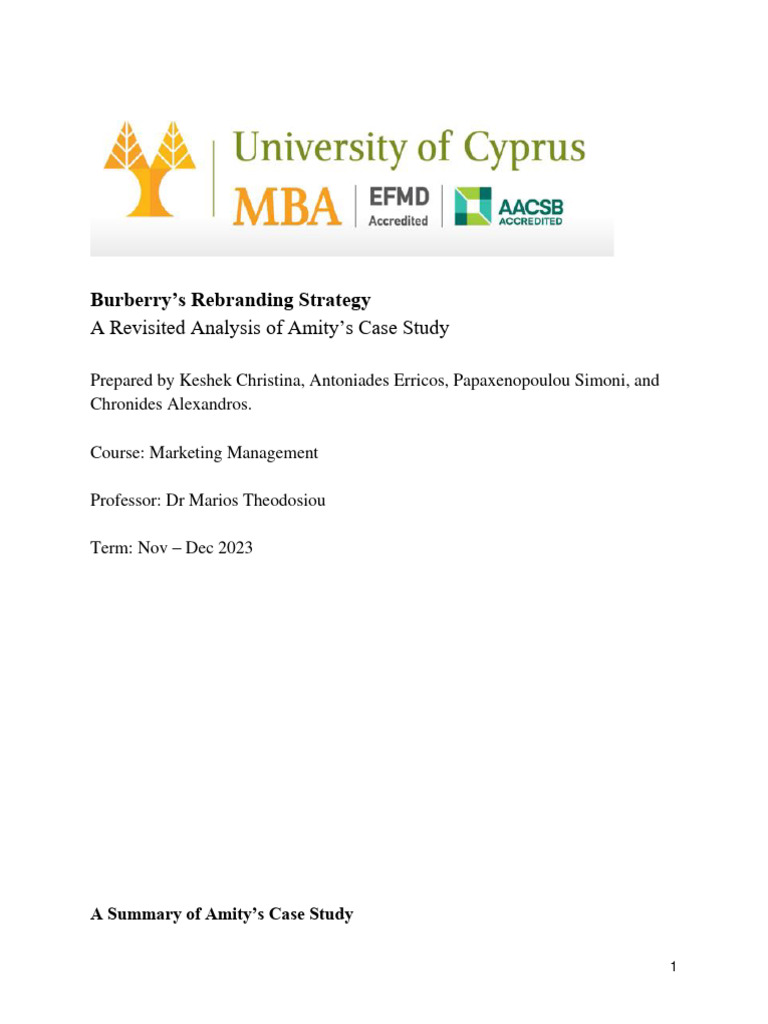 Case Study - Burberry's Rebranding Strategy Revisited | PDF | Brand | Counterfeit