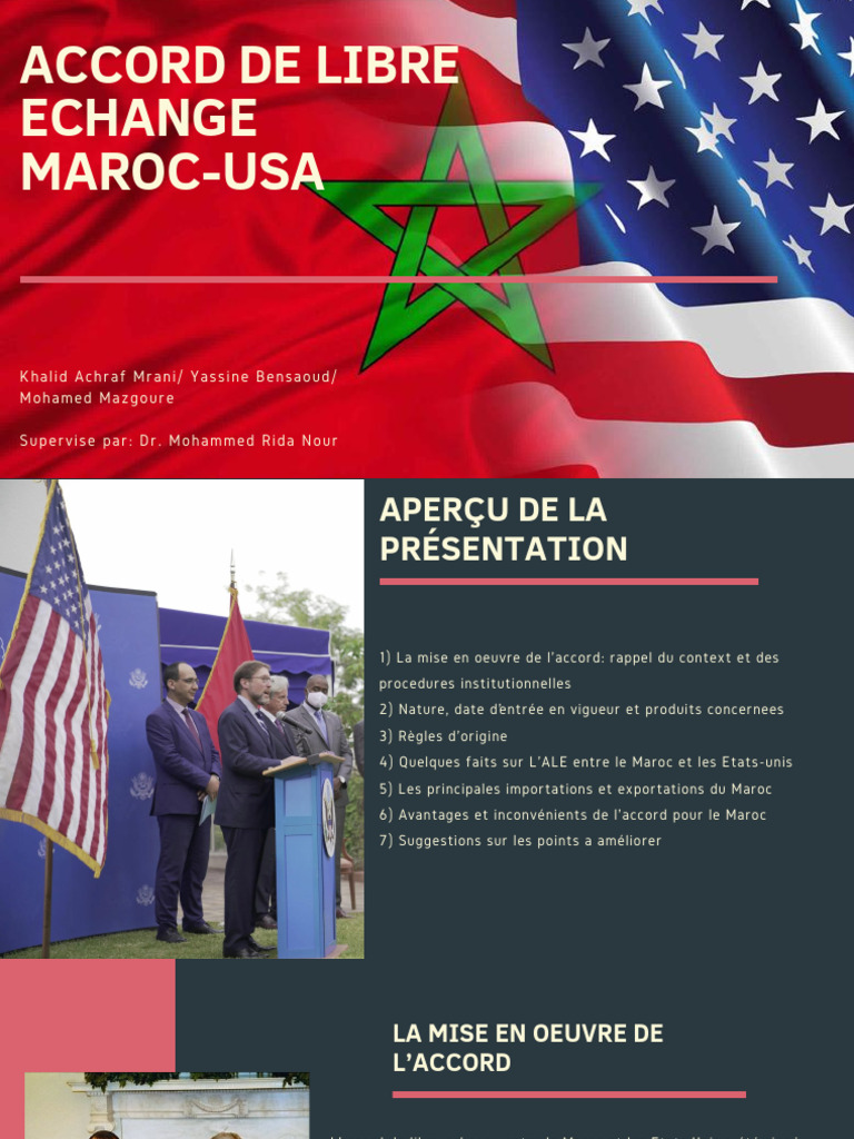 Accord de libre-échange Maroc-USA | PDF