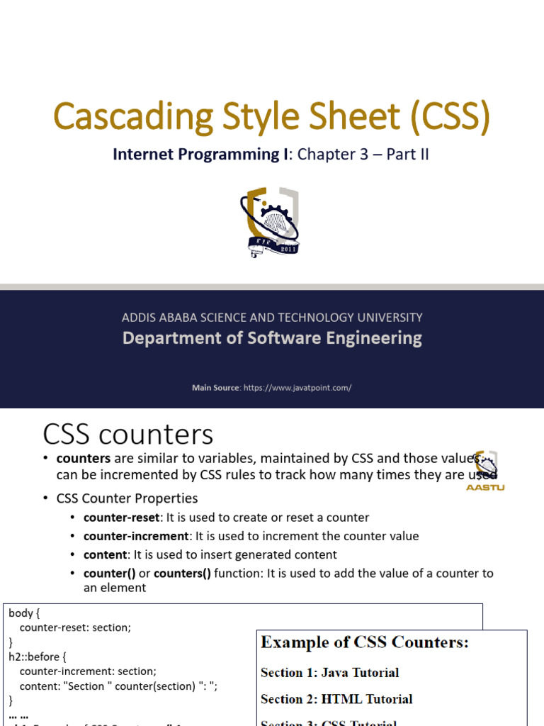 3 - Chapter 3 Part II - CSS | PDF | Ellipsis | Notation