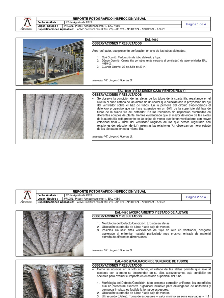 Reporte Fotográfico - Analisis de Falla | PDF
