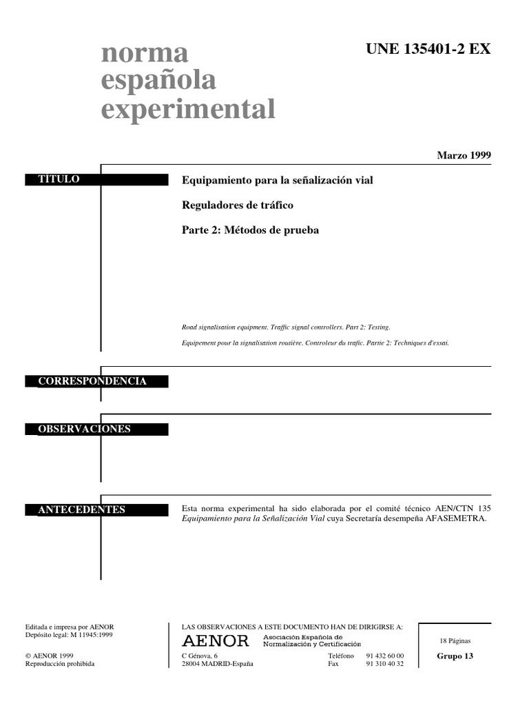 UNE 135401-21999 EX Parte2 | PDF
