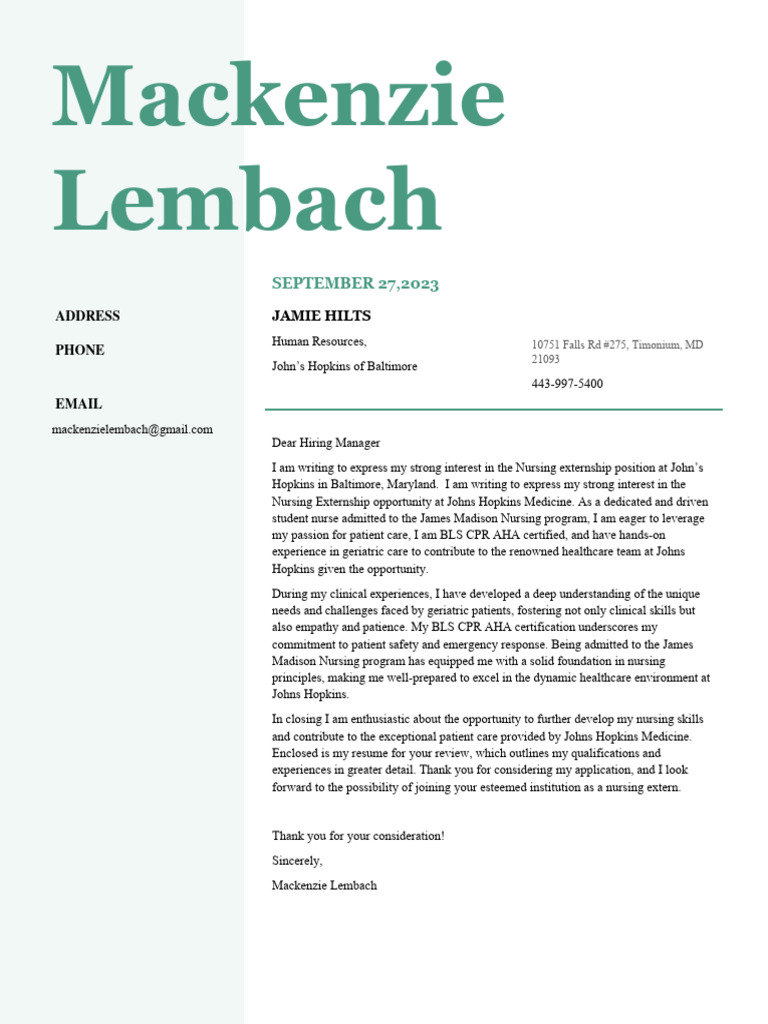 cover letter 1 | PDF