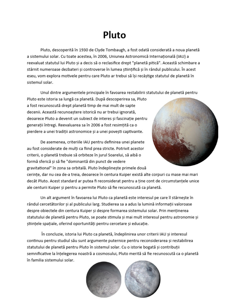 Pluto - Proiect | PDF