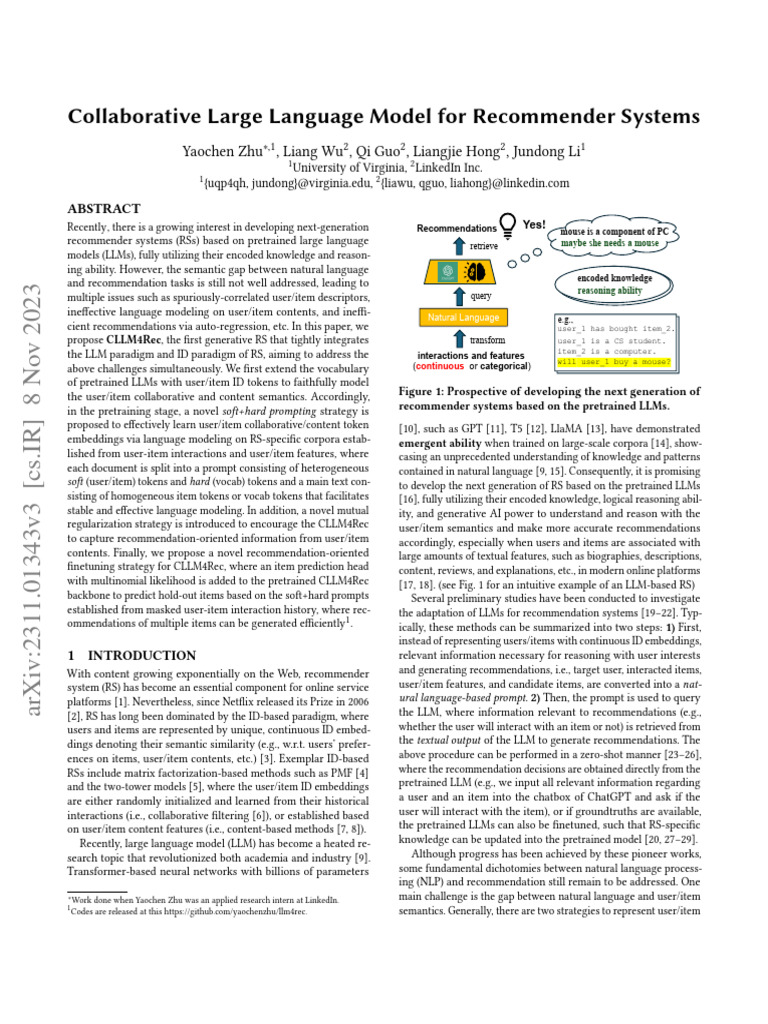 Collaborative Large Language Model For Recommender Systems | PDF