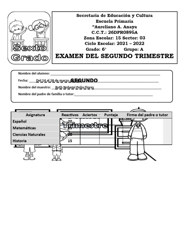 Examen 2do Trimestre | PDF