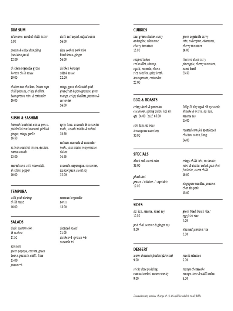 Eo Main Menu 2 Nov 23 | PDF | Sushi | Foods