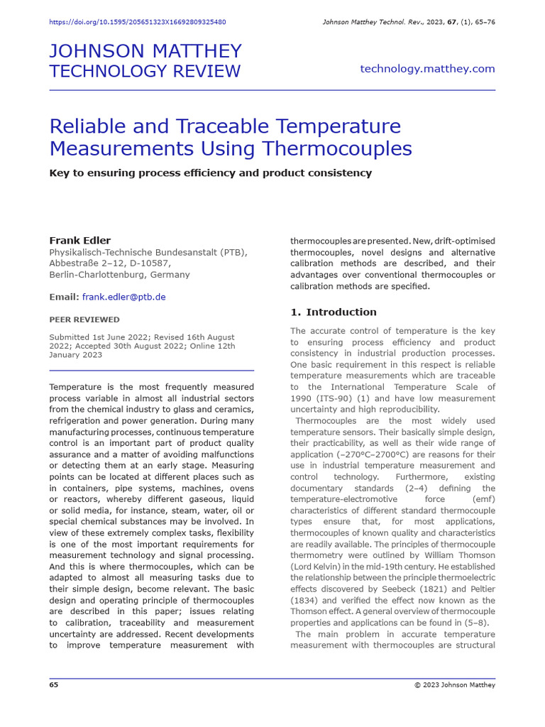 2023 Reliable Traceable Temperature Thermocouples | PDF | Thermocouple ...