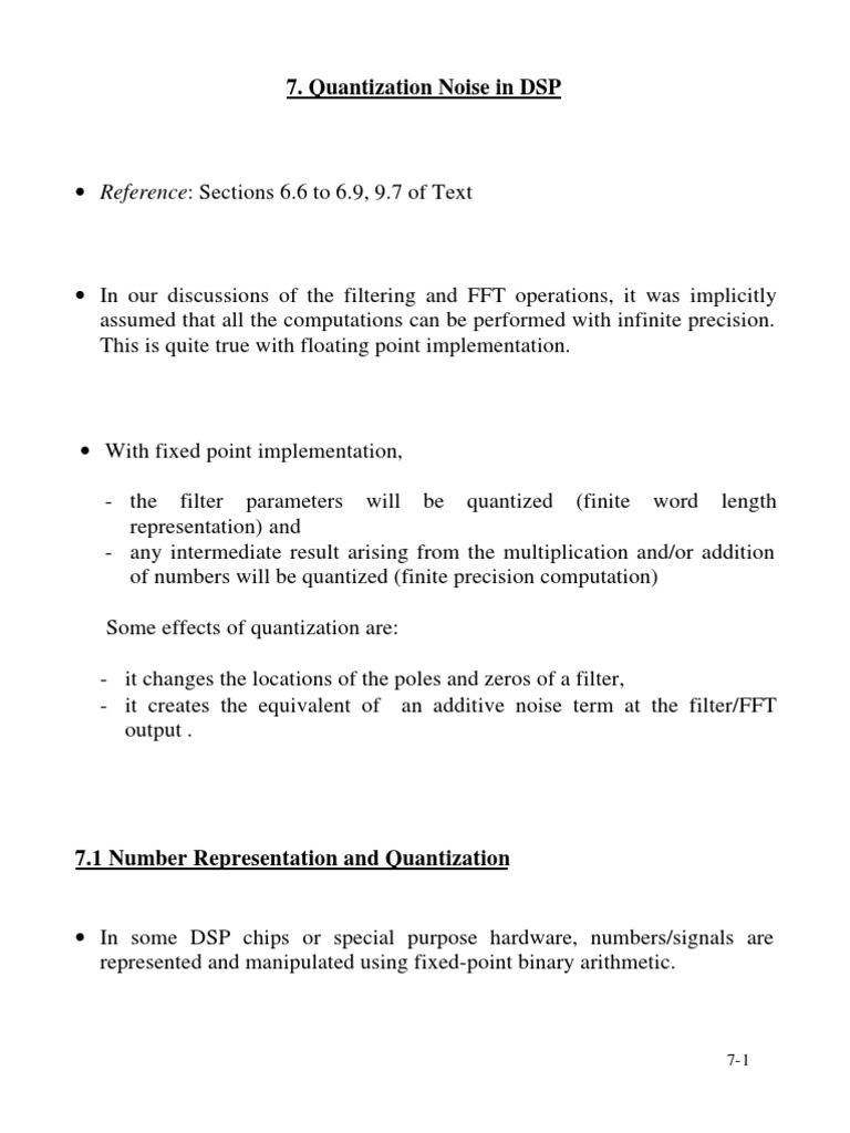 Chapter 7 Quantization Noise In Dsp Pdf Digital Signal Processing Signal To Noise Ratio