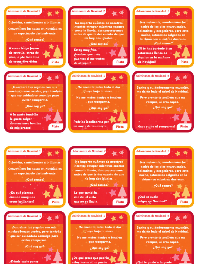 Adivinanzas Navidad 2 Niveles | PDF