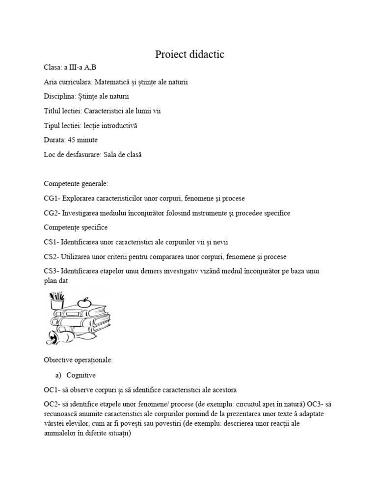 Proiect Lectie | PDF