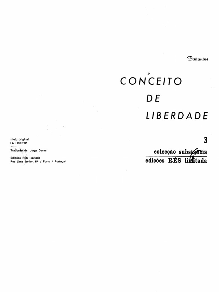 BAKUNIN, M. O Conceito de Liberdade | PDF