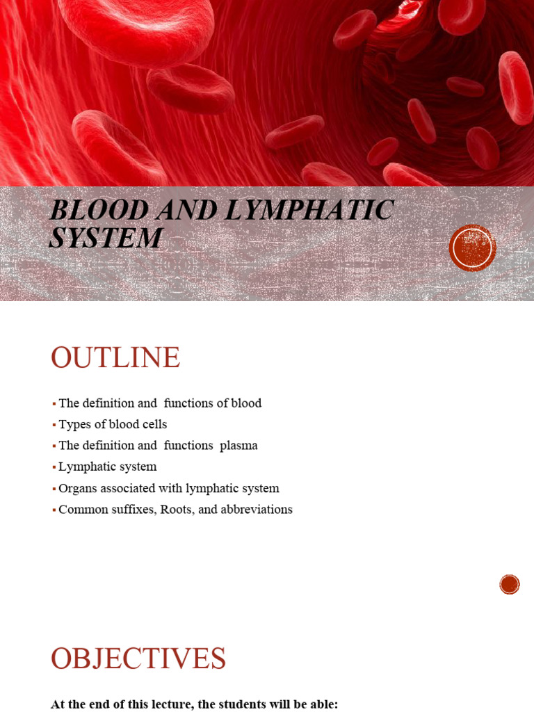 Lec 6-Blood and Lymphatic System | PDF