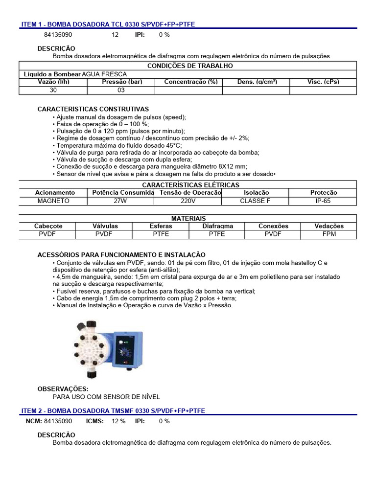 Bomba Dosadora - EMEC | PDF | Tecnologia e Engenharia