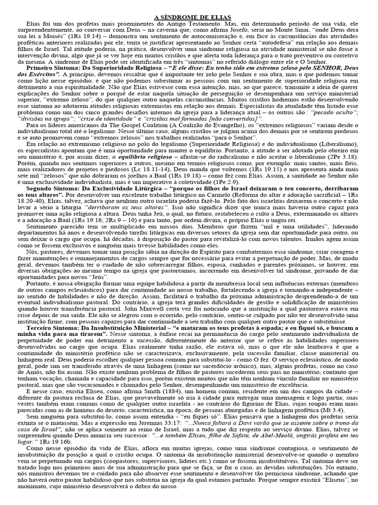 A Sindrome de Elias | PDF | Elias | Deus
