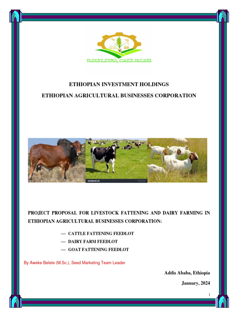 Project Proposal For Cattle and Goat Fattening and Dairy Farm (Final ...