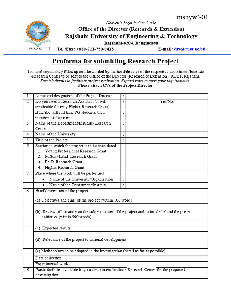 Research Project Proposal Guidelines | PDF | Career & Growth | Business