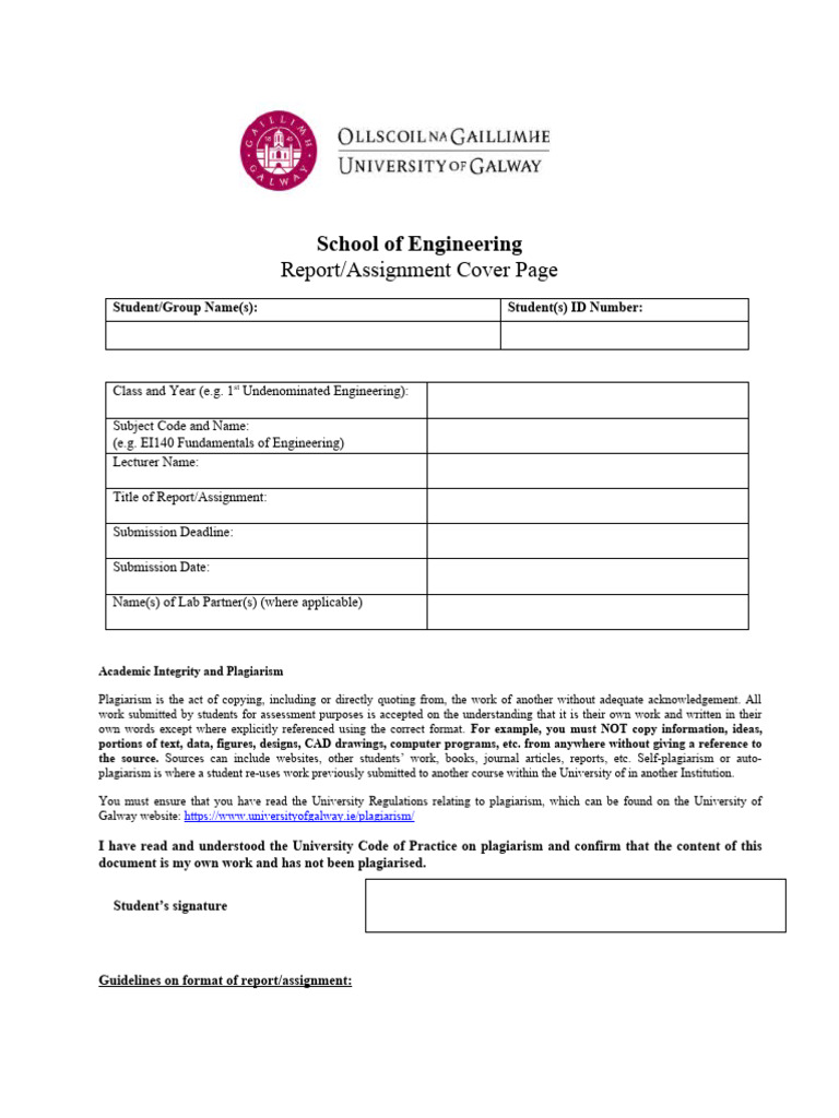 SoE-Student-Report-Template_Student-Cover-Page | PDF