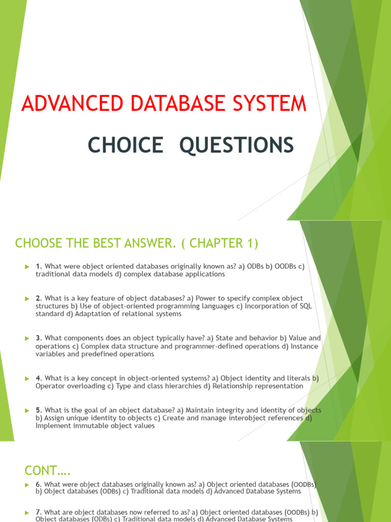 Advanced Database System Simple Questions | PDF