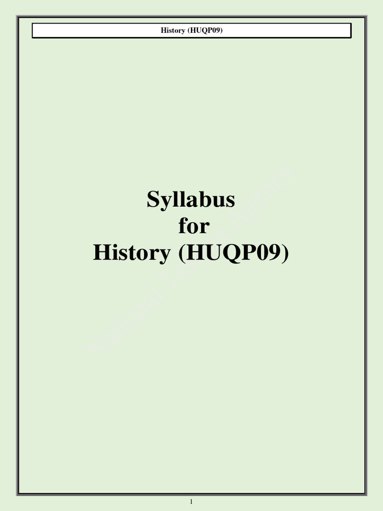 CUET PG History Syllabus (HUQP09) | PDF | Asia | South Asia