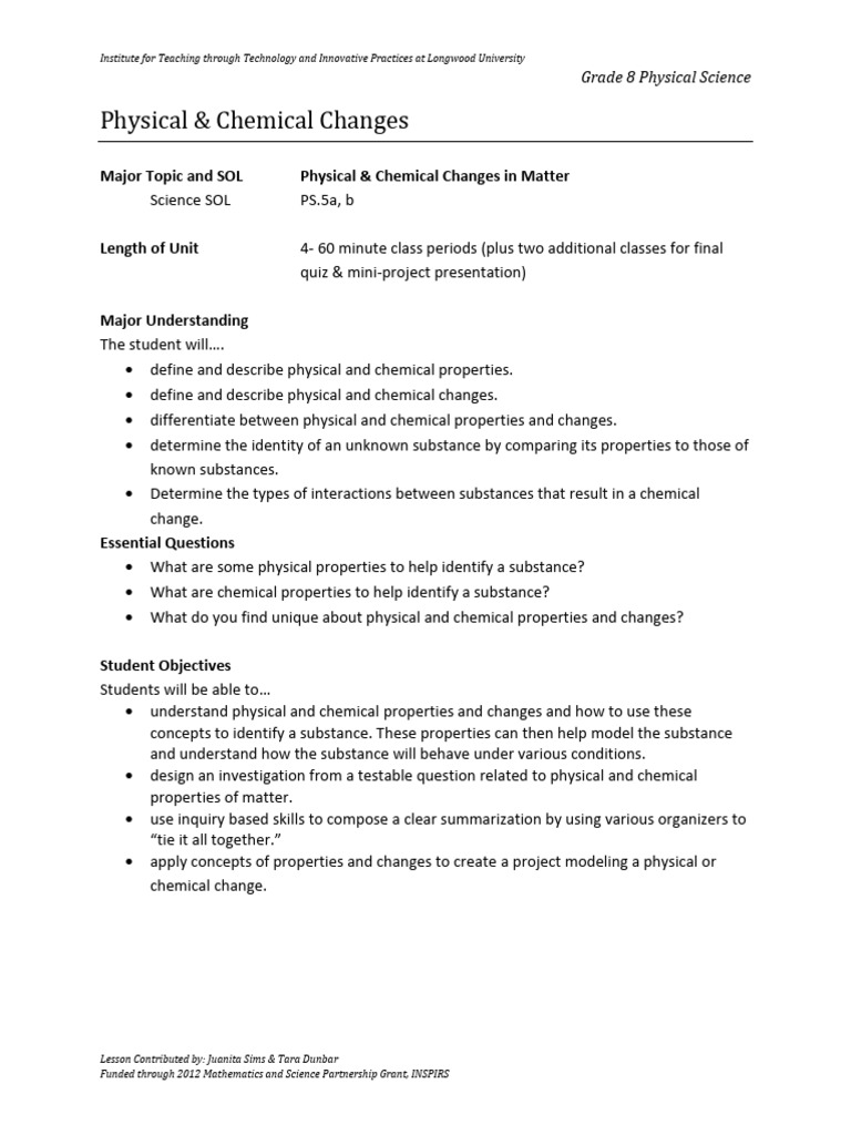 Sci 8 Physical Chemical Changes | PDF