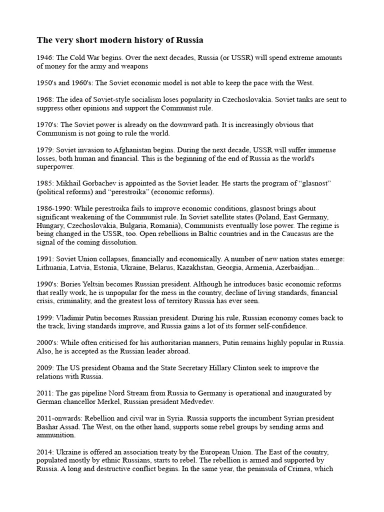 Russia Pdf Soviet Union World Politics