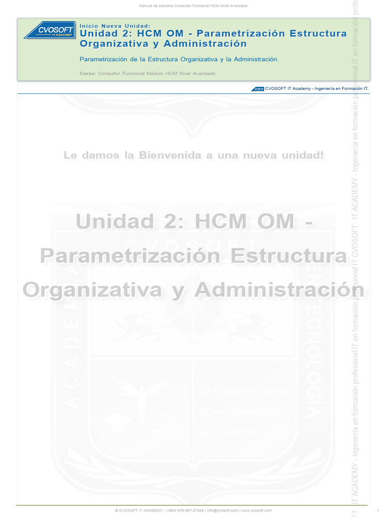 Manual CVOSOFT Curso Consultor Funcional HCM Nivel Avanzado Unidad 2 ...