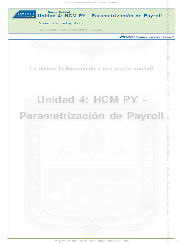 Manual CVOSOFT Curso Consultor Funcional HCM Nivel Avanzado Unidad 4 ...