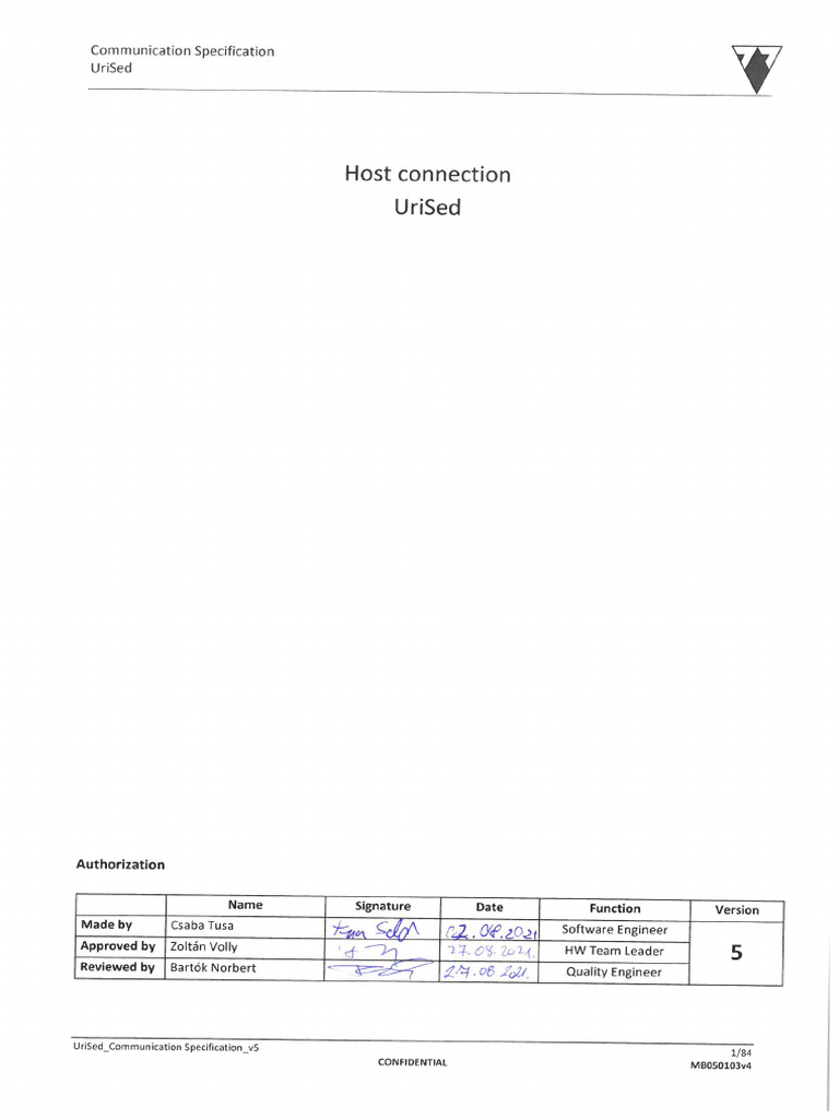 UriSed Communication Specification v5 | PDF | Ethernet | Port (Computer Networking)