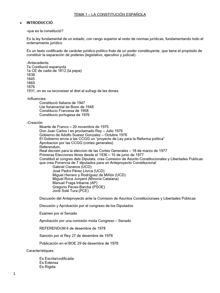 1 Constitucion Española Estructura I Principis Descargar Gratis Pdf