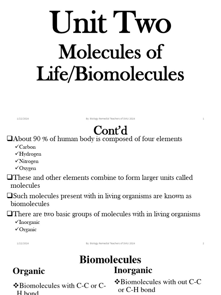 Remedial Biology Notes On Unit 2 | PDF