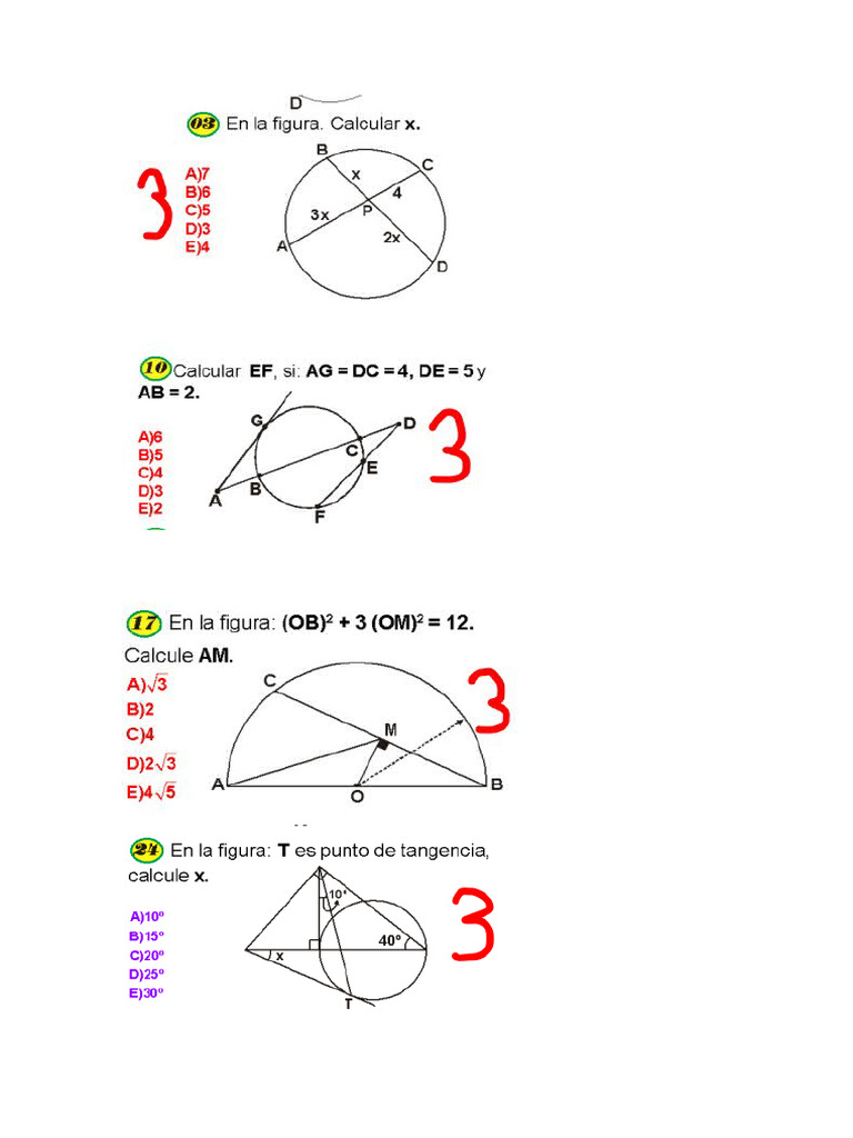 Ejercicios de Geometría | PDF