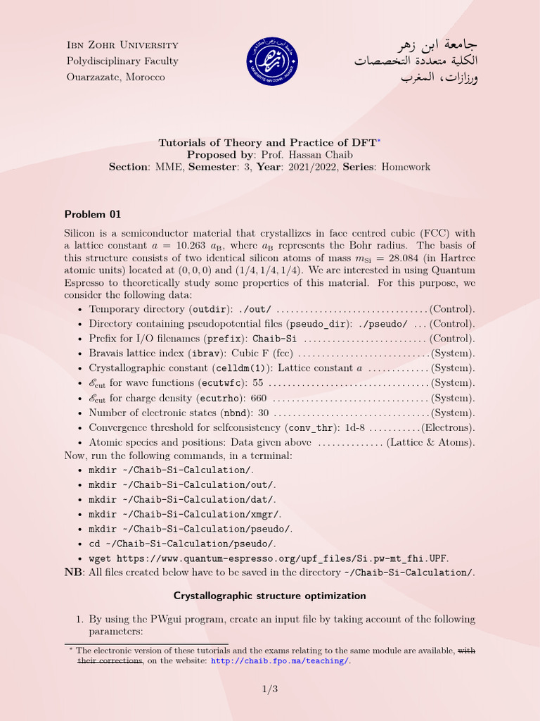 HomeWork | PDF | Electronic Band Structure | Physical Sciences