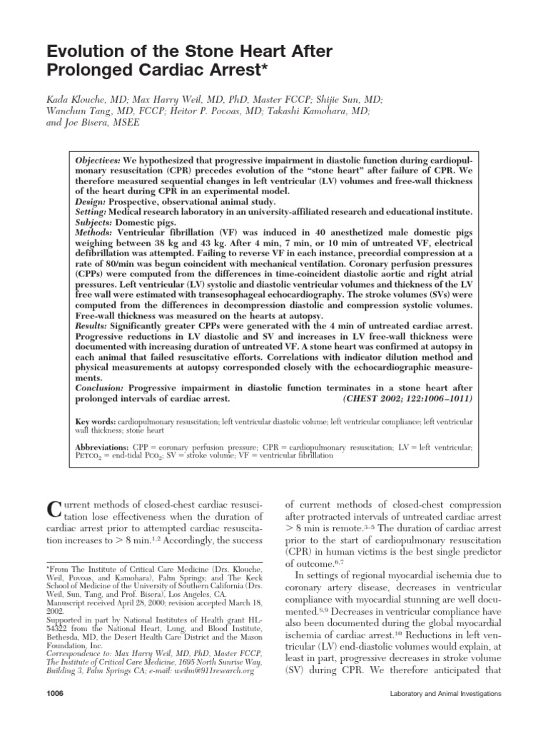 Evolution of the Stone Heart | PDF | Cardiac Arrest | Cardiopulmonary ...