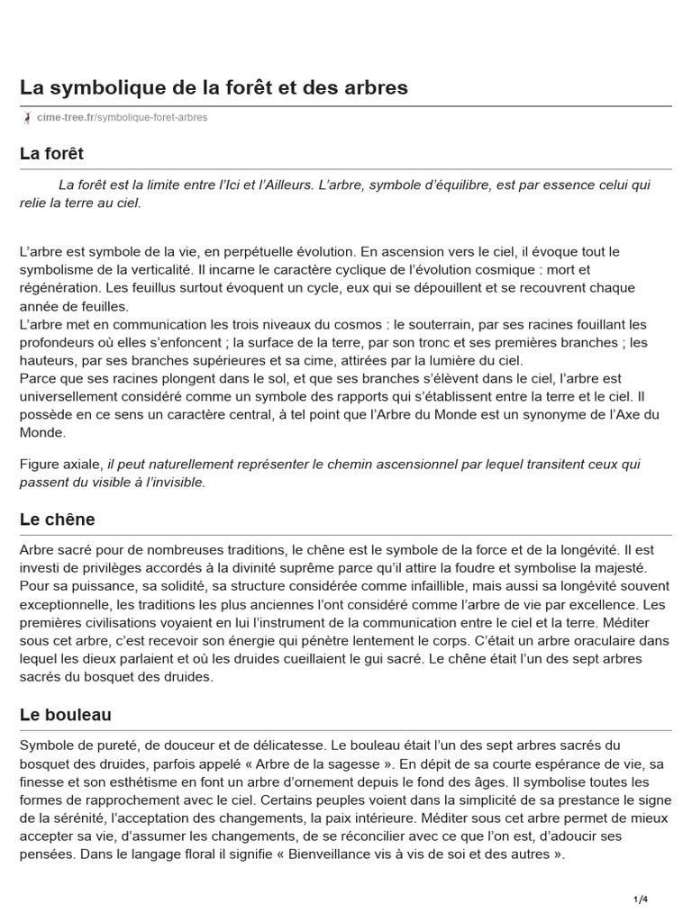 La Symbolique de La Forêt Et Des Arbres | PDF | Maison et jardin