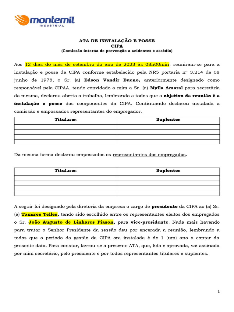 12º Ata Posse Cipaa - 2023 | PDF | Brasil