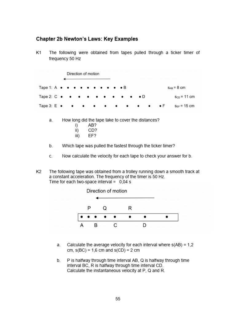 2022 LV Chapter 2b Newton Key Examples | PDF