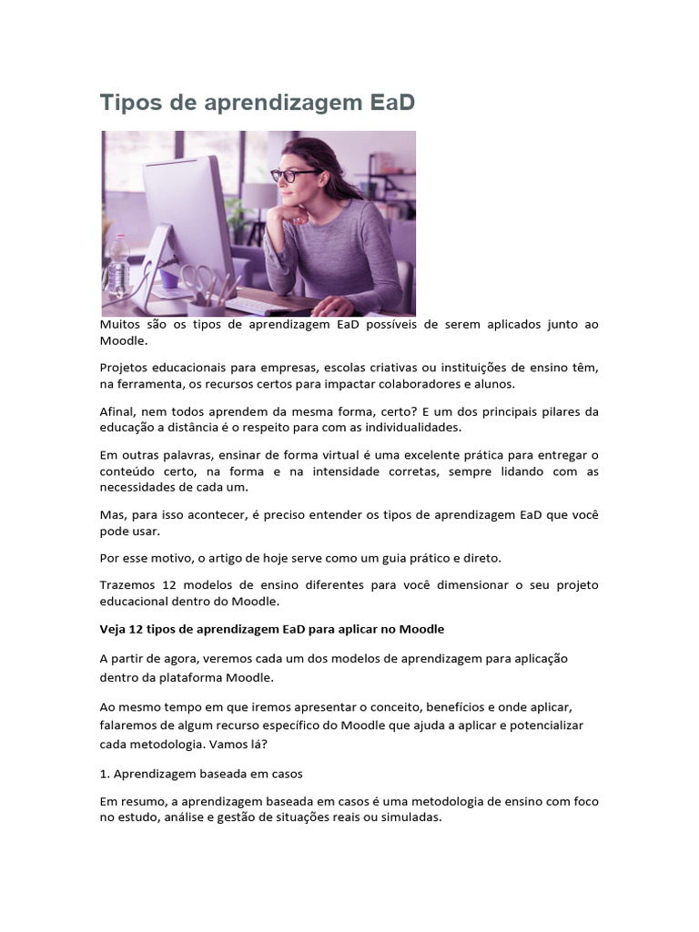 12 Modelos de EAD | Download grátis PDF | Educação à distância ...