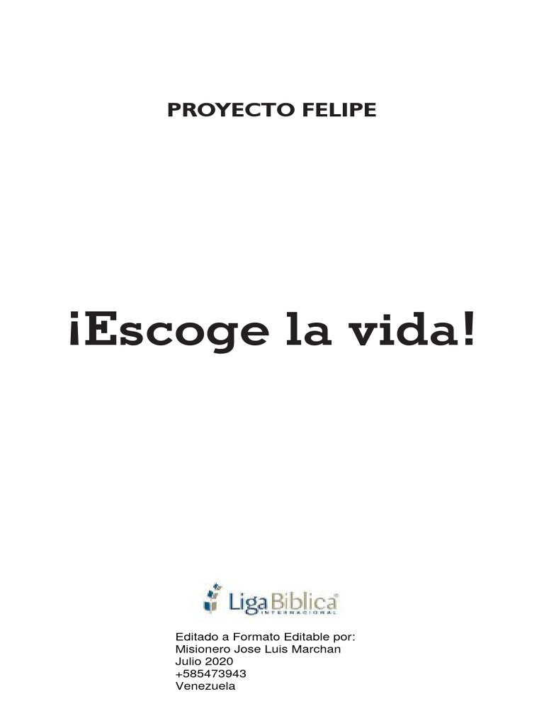 Proyecto Felipe Escoge La Vida | PDF