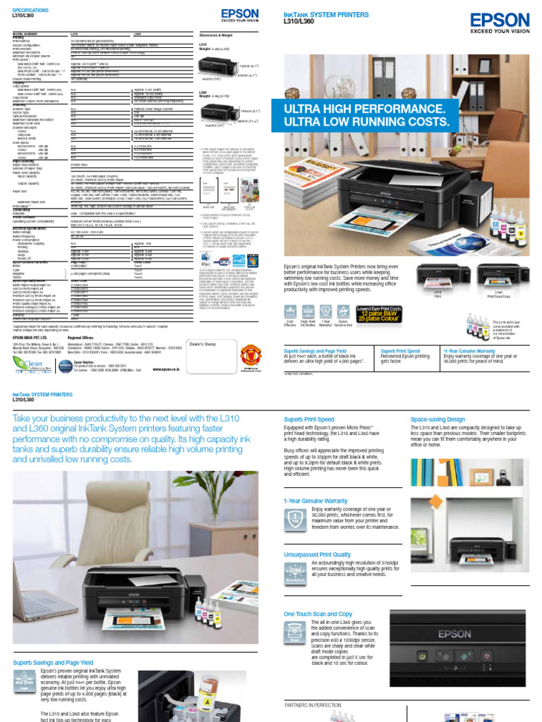 Epson L310-L360 | PDF | Image Scanner | Printer (Computing)