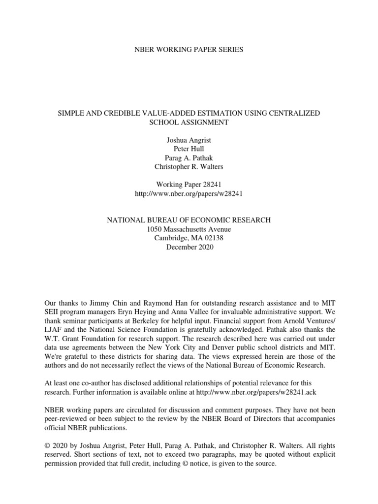 Centralized School Assignment VAM | PDF | Mean Squared Error | Ordinary ...