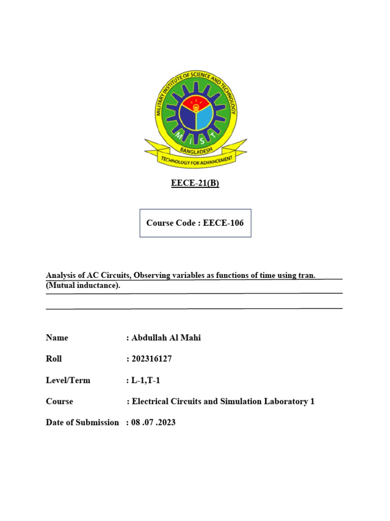 AC Circuit Analysis with Mutual Inductance | PDF | Inductance ...