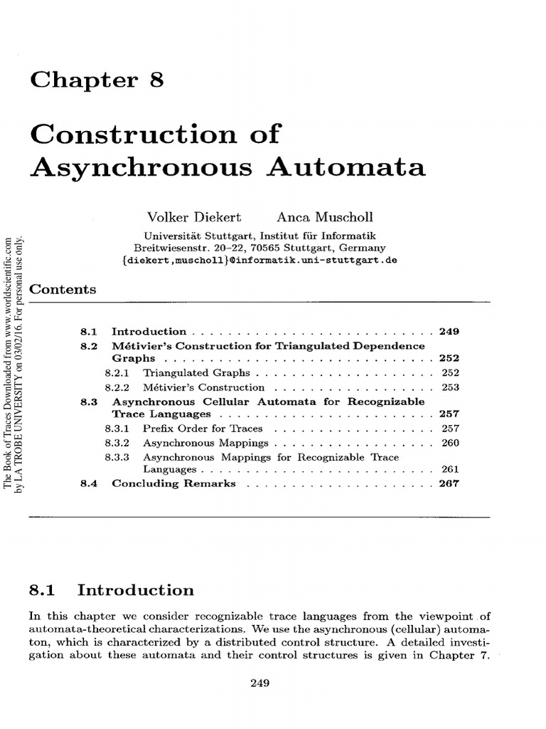 Construction of Asynchronous Automata | Download Free PDF | Automata Theory | Mathematics