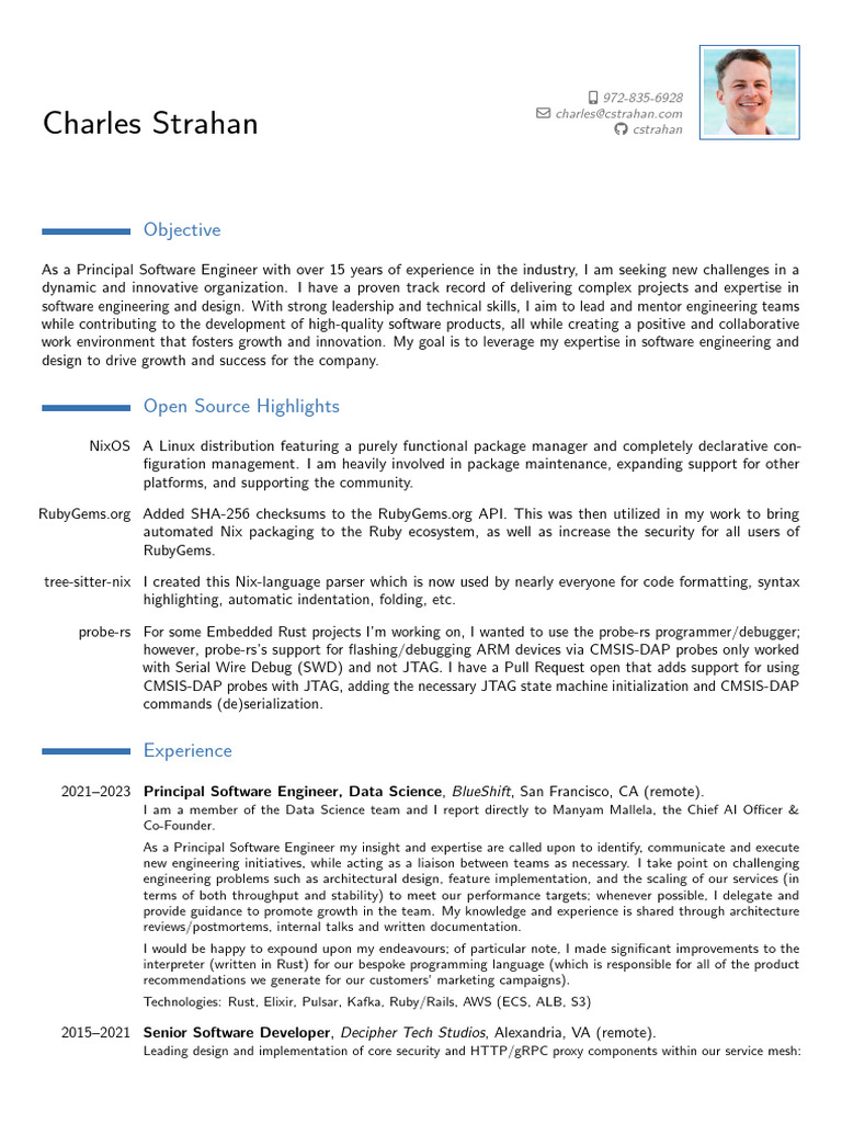 Charles Strahan Resume | PDF