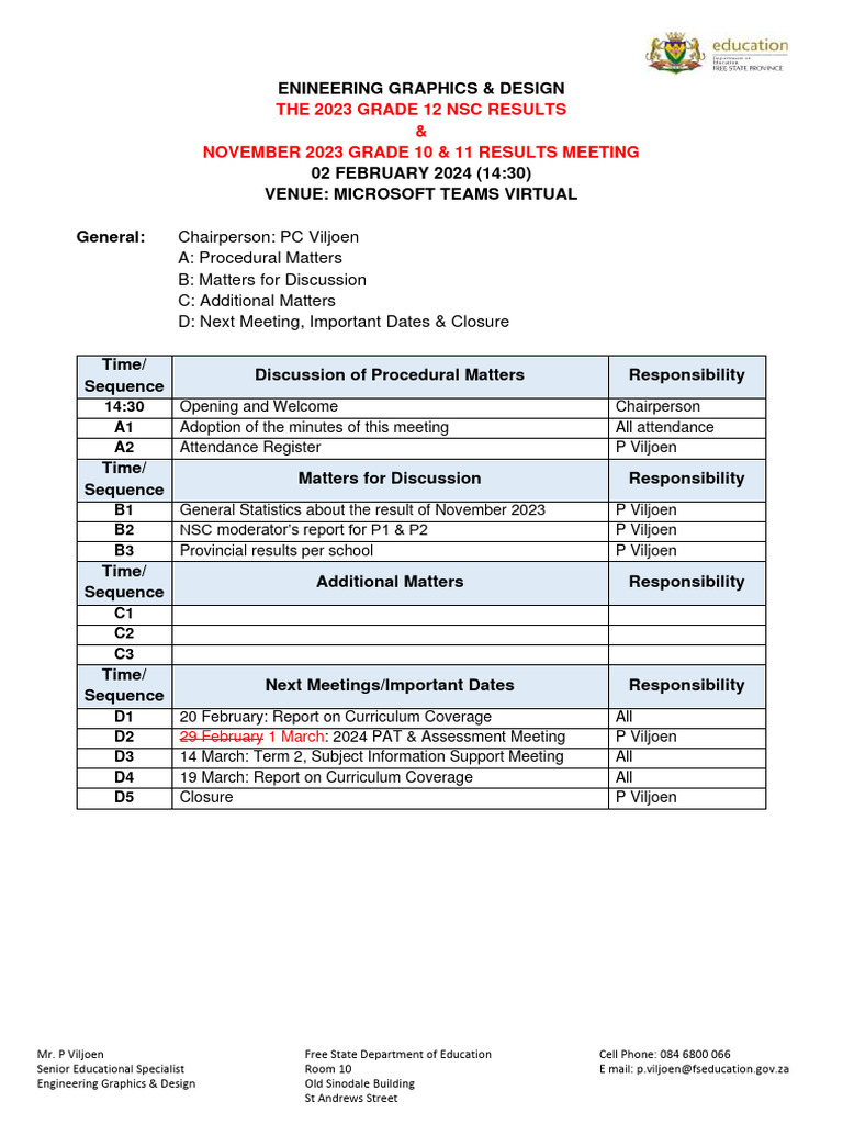 Agenda - EGD - NSC Results Meeting | PDF | Chess