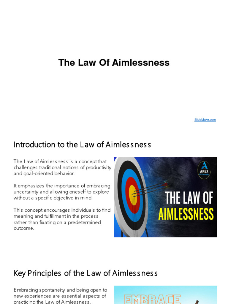 Embracing the Law of Aimlessness | PDF