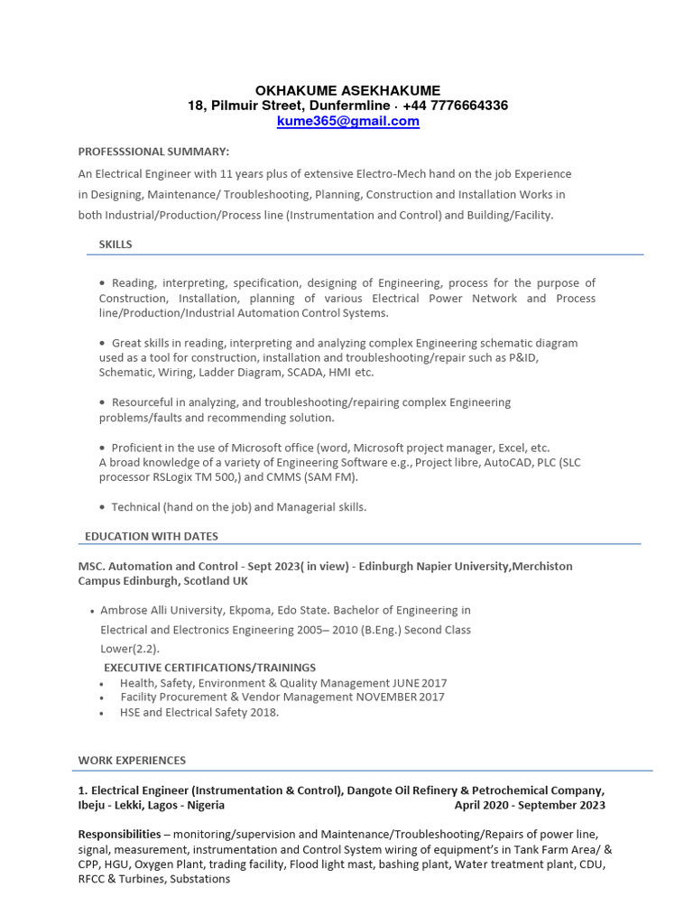 Kume-Elect CV-2 | PDF | Electrical Wiring | Programmable Logic Controller
