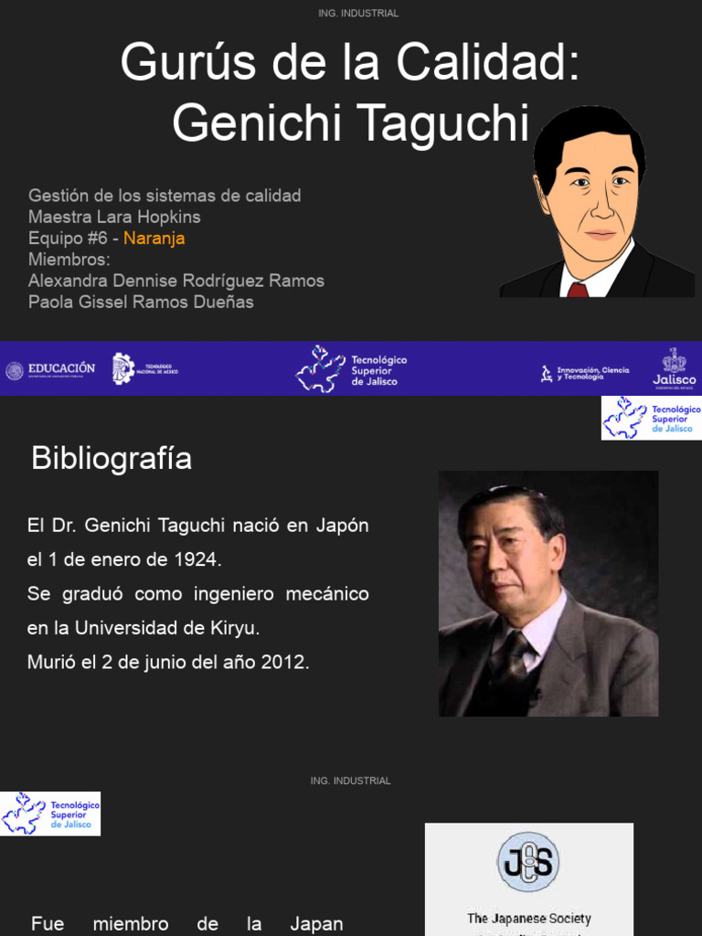 GESTION DE LOS SISTEMAS DE CALIDAD - Gurús de La Calidad Gen'ichi ...