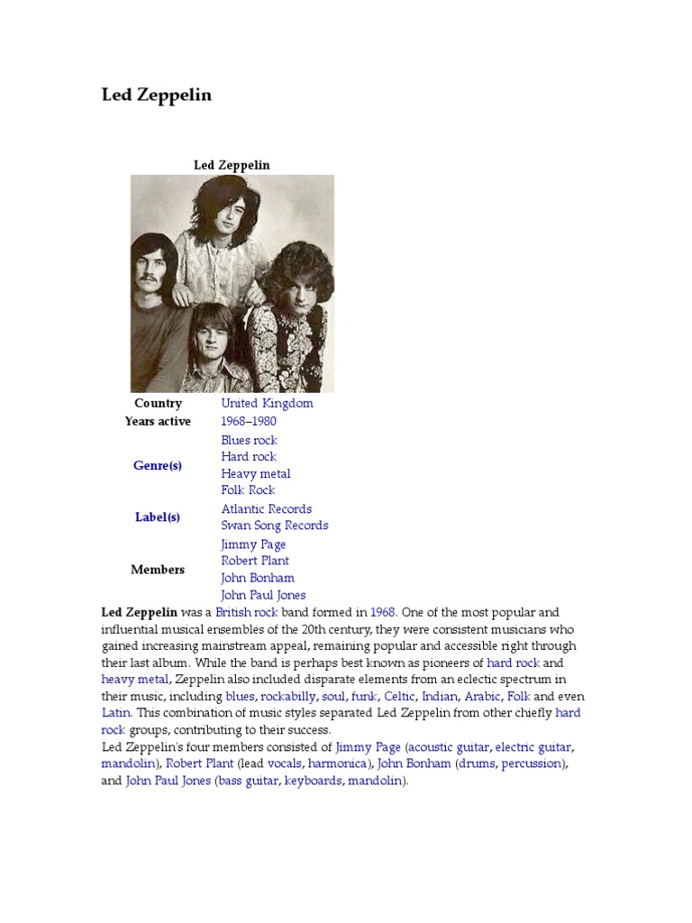 Led Zeppelin | PDF | Led Zeppelin | Jimmy Page